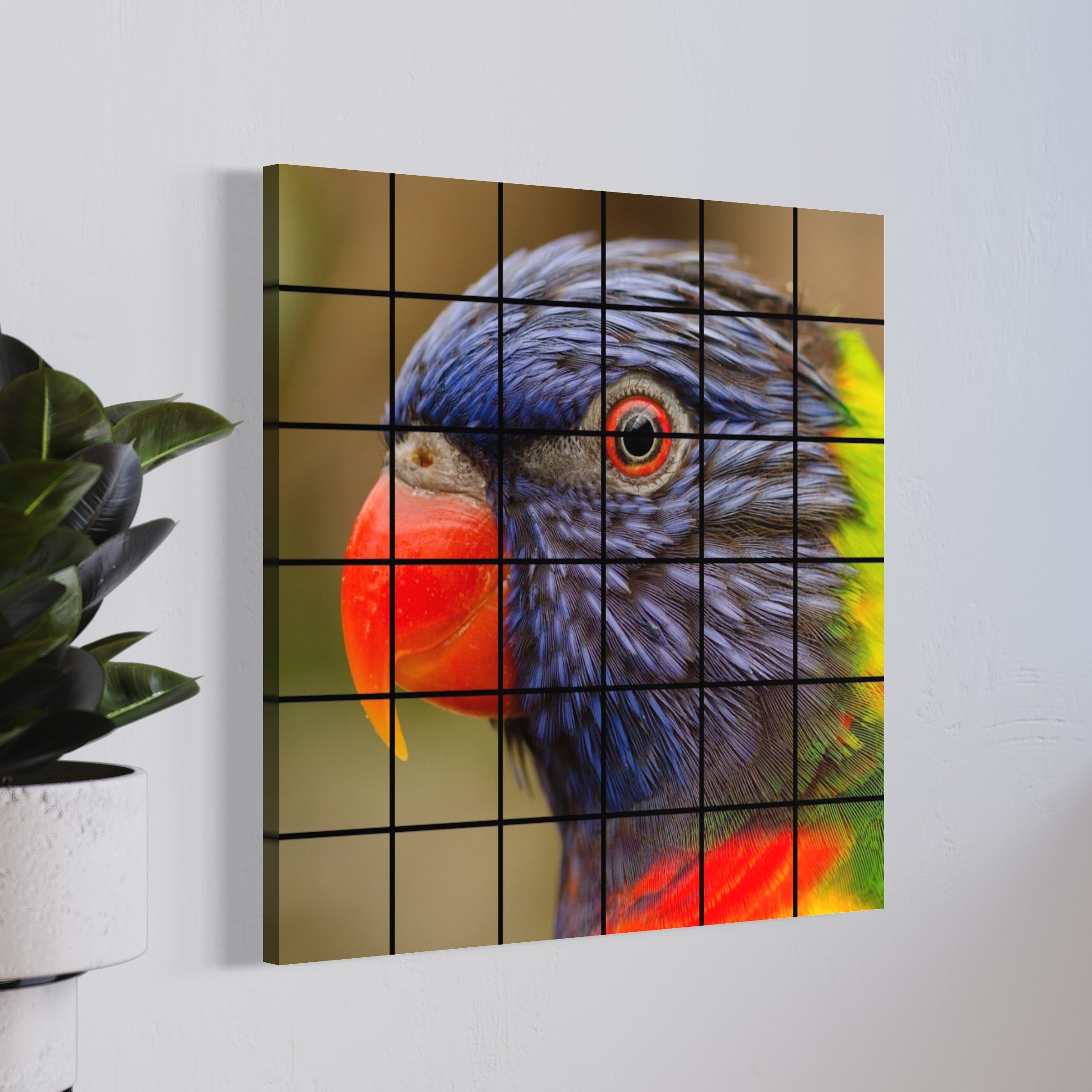 Parrot 03 • Mosaic Wall Mural • 24”x 24” Ceramic Artwork • 36x Tiles ...